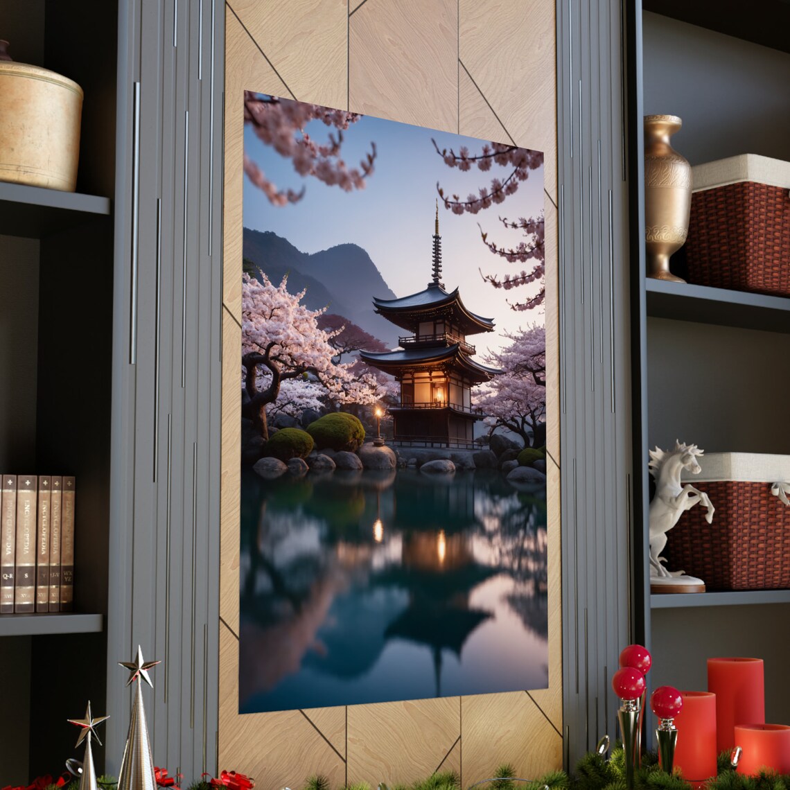 Japanese Temple Poster Art Japanese Poster Decoration Japanese ...