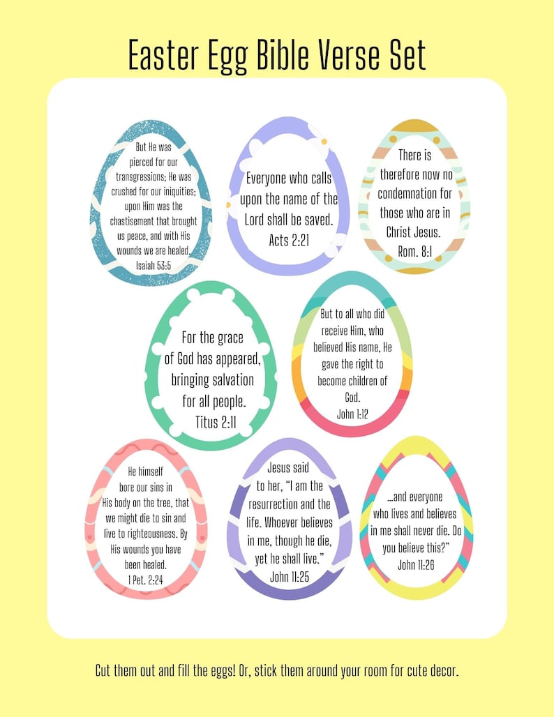 Easter Egg Bible Verse Print and Cut Egg Filler - Etsy
