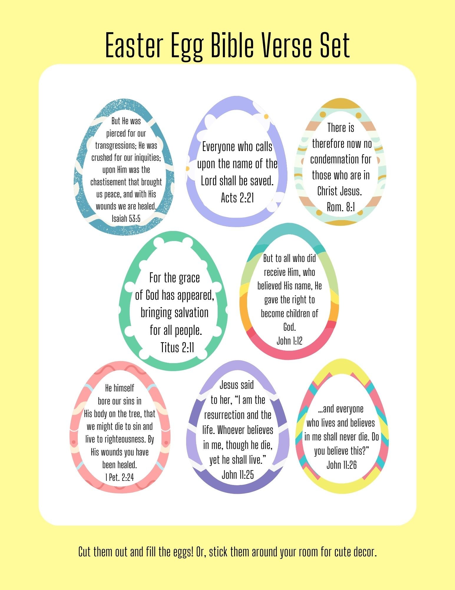 Easter Egg Bible Verse Print and Cut Egg Filler - Etsy