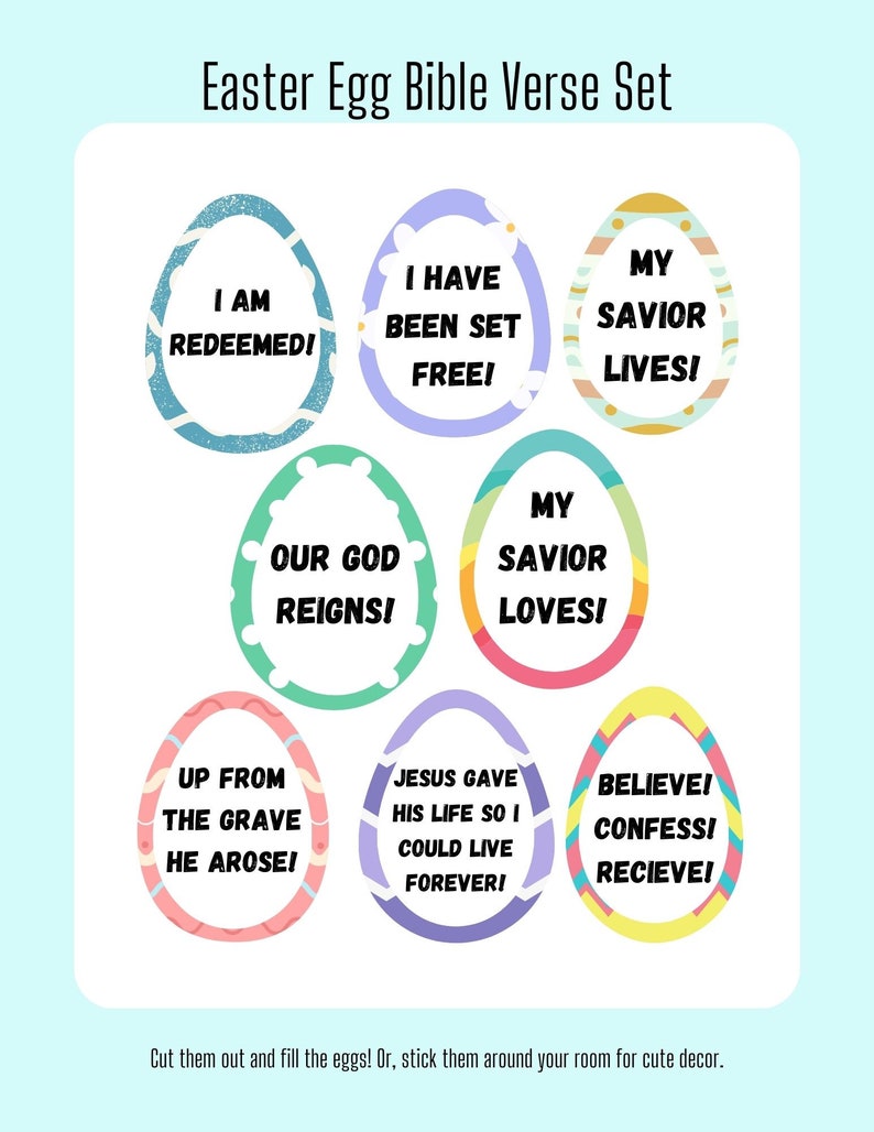 Easter Egg Bible Verse Print and Cut Egg Filler - Etsy