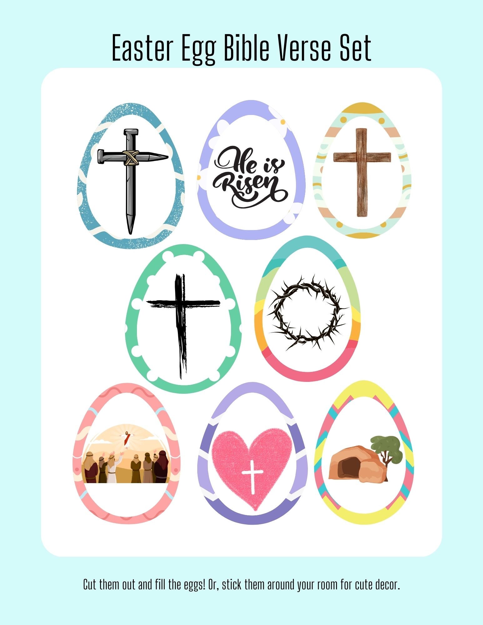 Easter Egg Bible Verse Print and Cut Egg Filler - Etsy