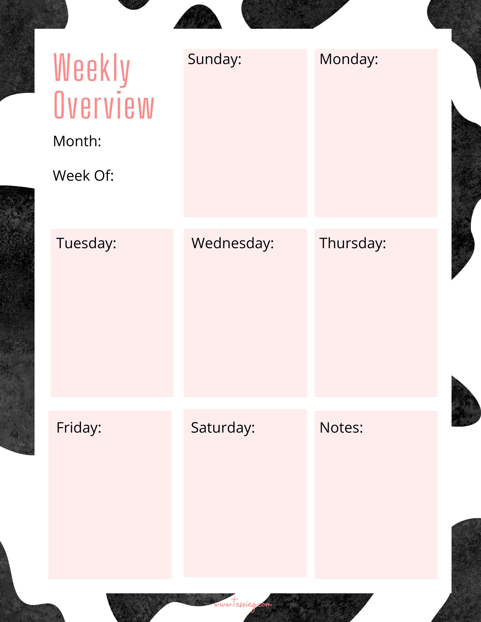 Cow Print Planner Digital Download - Etsy