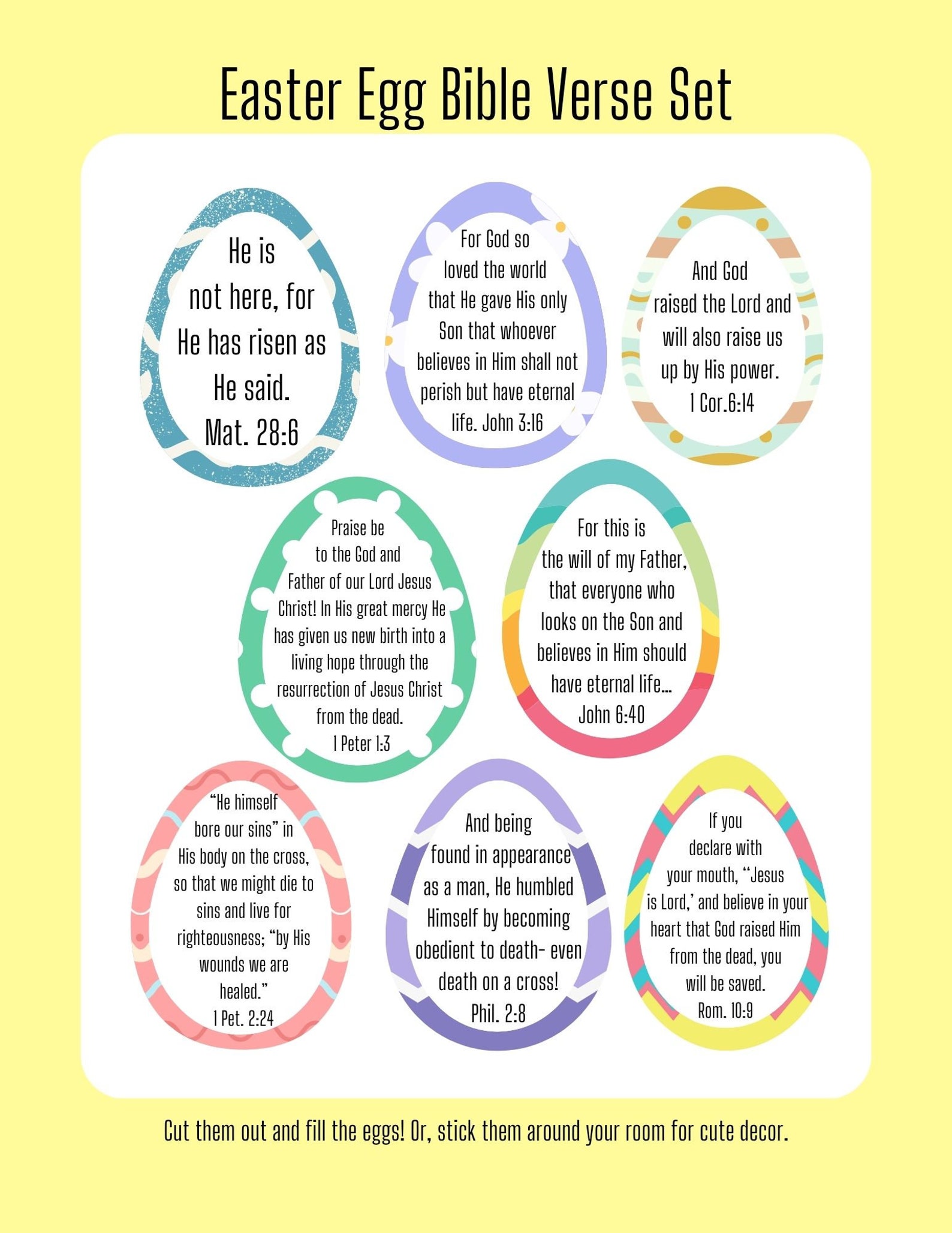 Easter Egg Bible Verse Print and Cut Egg Filler - Etsy
