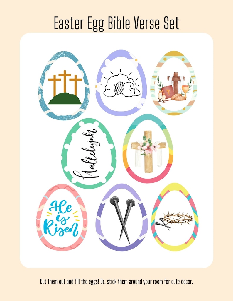 Easter Egg Bible Verse Print and Cut Egg Filler - Etsy