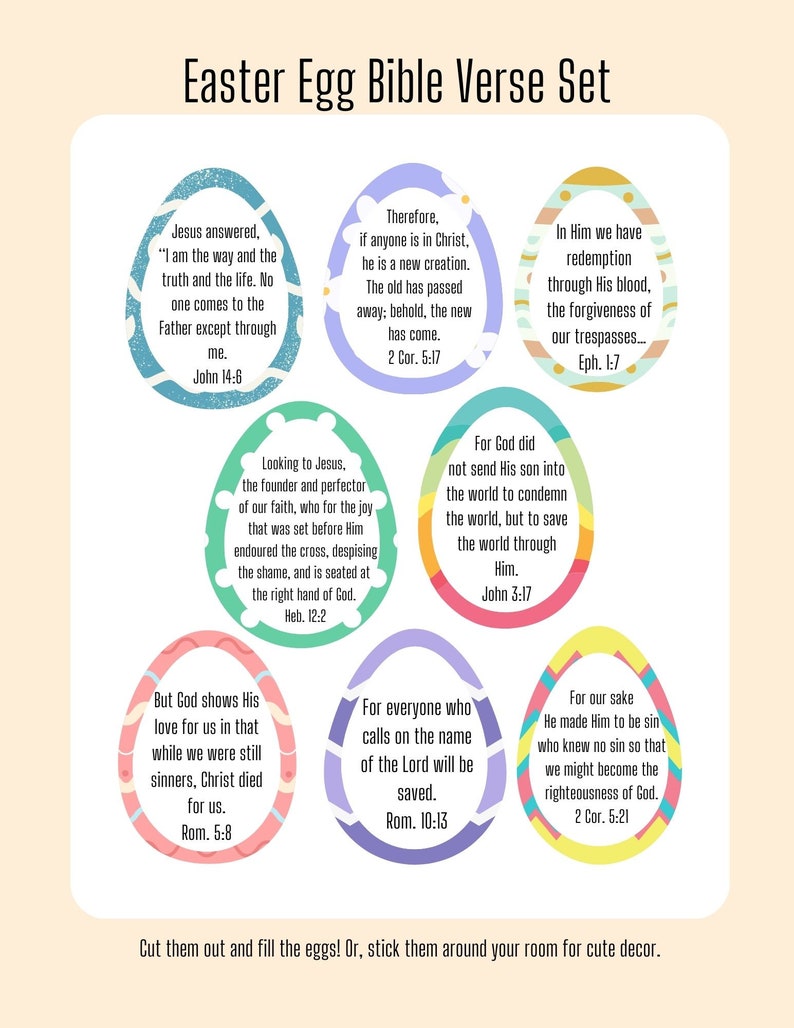 Easter Egg Bible Verse Print and Cut Egg Filler - Etsy