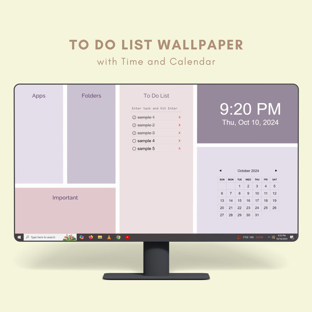 To Do List 2024-2026, Desktop Wallpaper Calendar Organizer With Clock ...