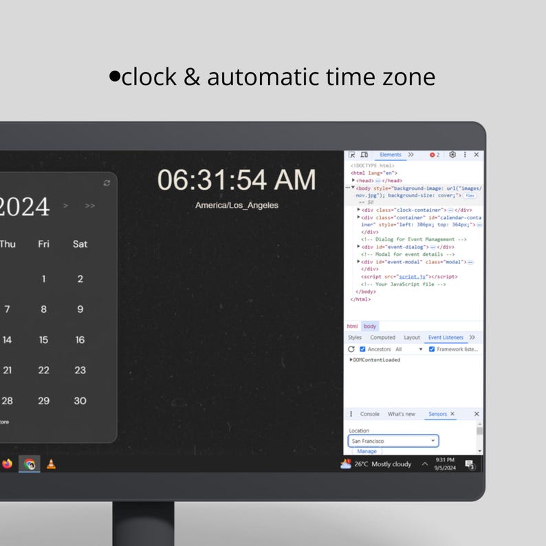 Desktop Wallpaper Calendar With Events, Digital Clock and Automatic ...