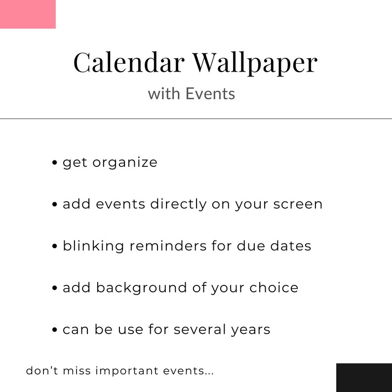 Desktop Wallpaper Calendar With Events, Digital Clock and Automatic ...