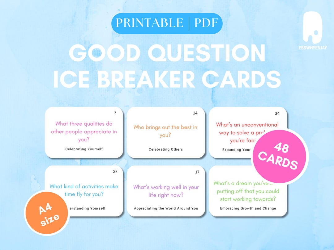Downloadable Thought Provoking Ice Breakers, Printable A4 Conversation ...