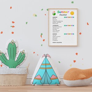 Summer Schedule Chore Chart for Kids, Screentime Checklist, Bucket List ...