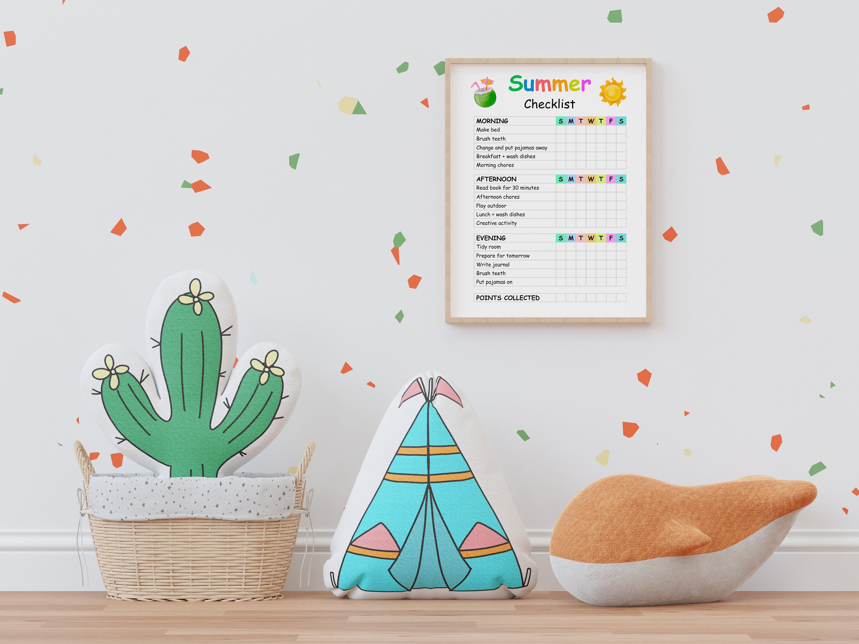 Summer Schedule Chore Chart for Kids, Screentime Checklist, Bucket List ...