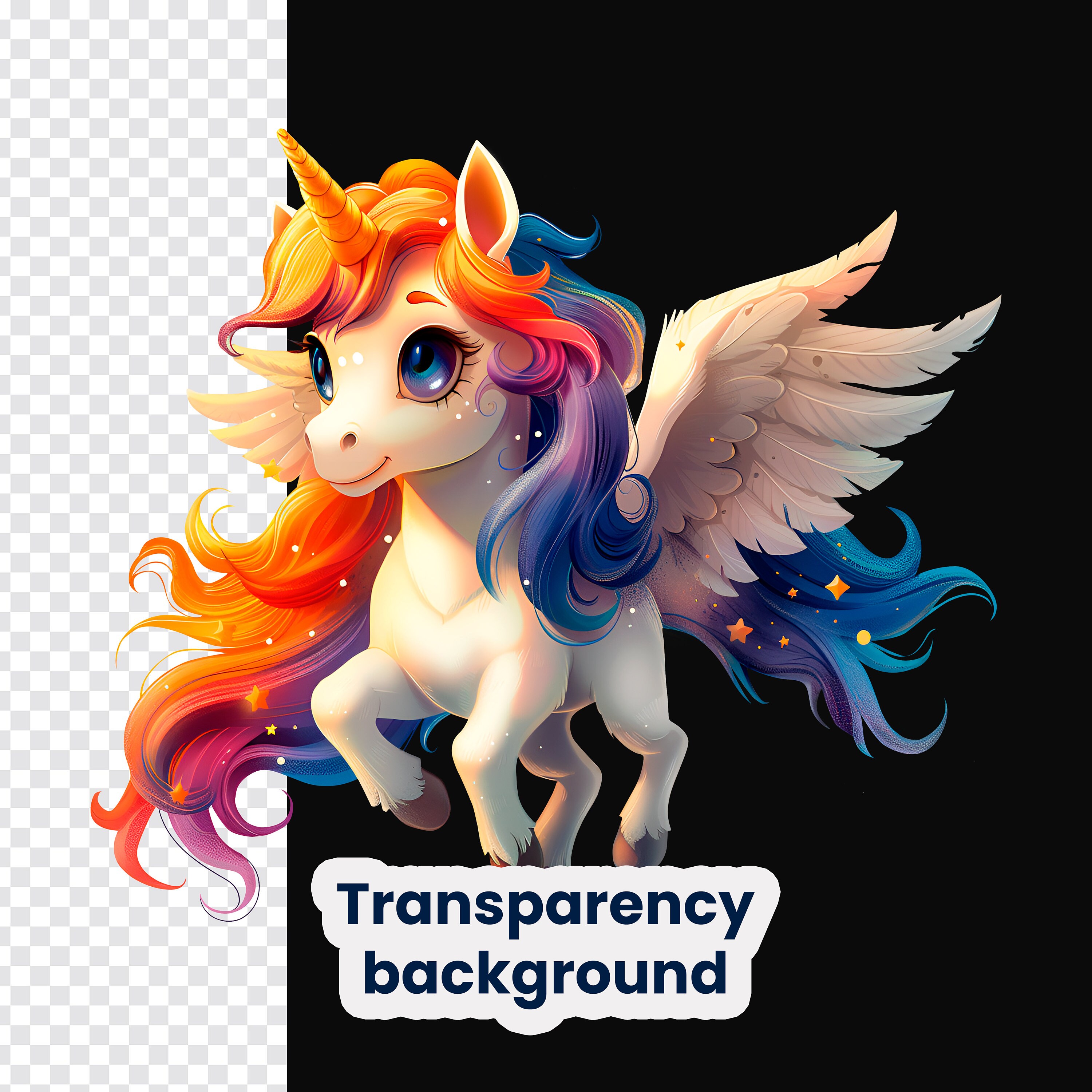 Unicorn, Cute Rainbow Unicorn Clipart Png, Pegasus Unicorn PNG Instant ...