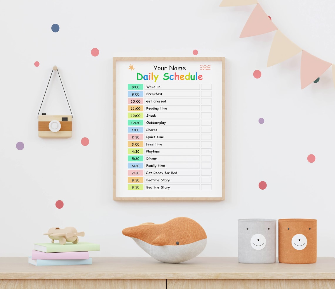 Daily Schedule, Kids Daily Routine, Daily Routine Template Editable ...