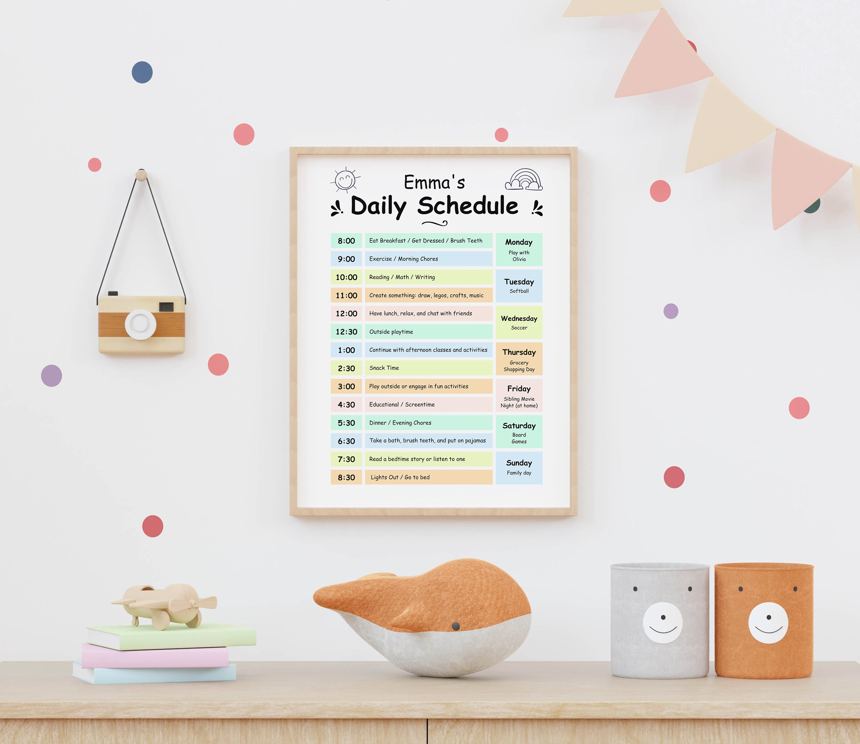 Daily Schedule, Kids Daily Routine, Daily Routine Template Editable ...