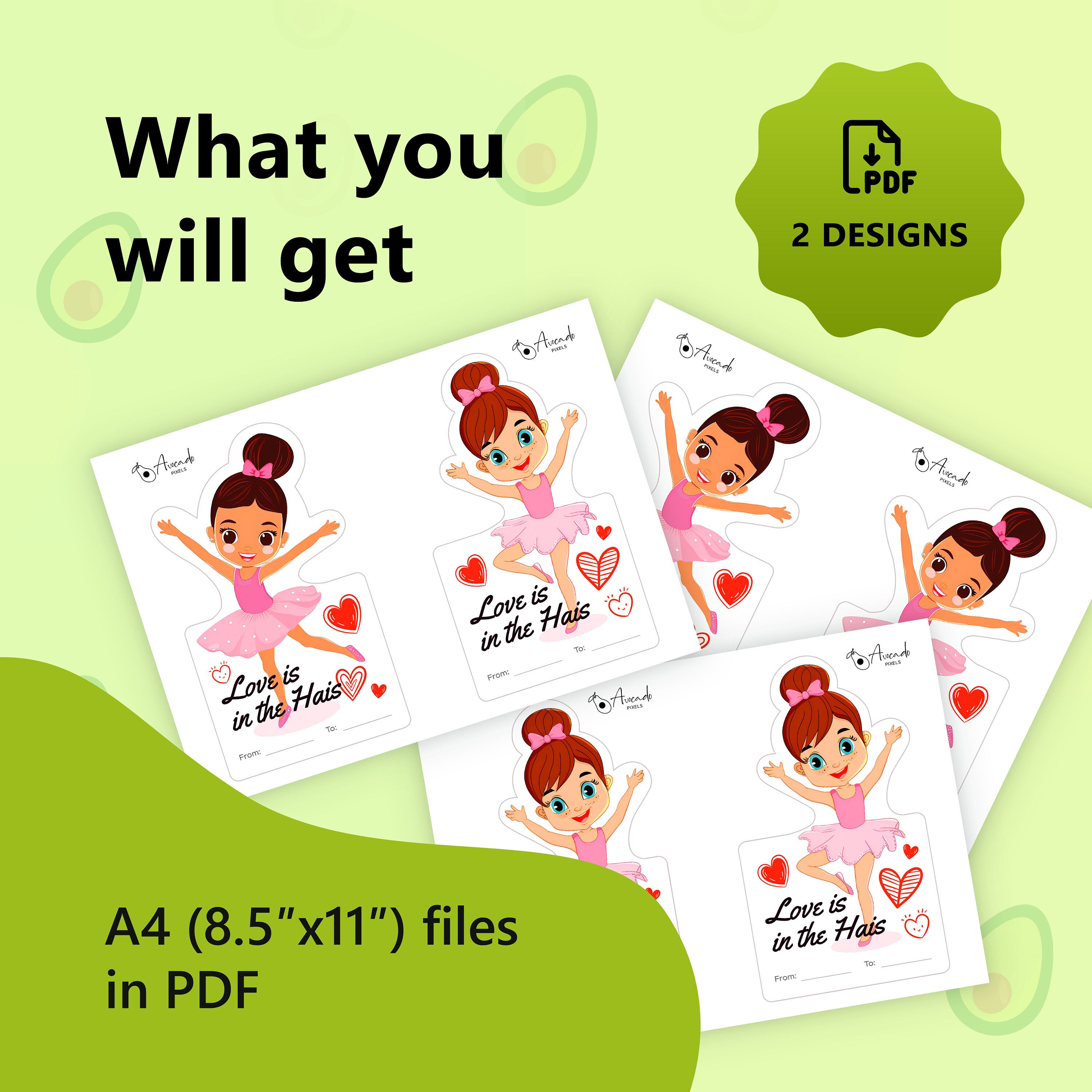 Printable Ballet Scrunchie Cards, Hair Scrunchie Tag, Scrunchie Holder ...