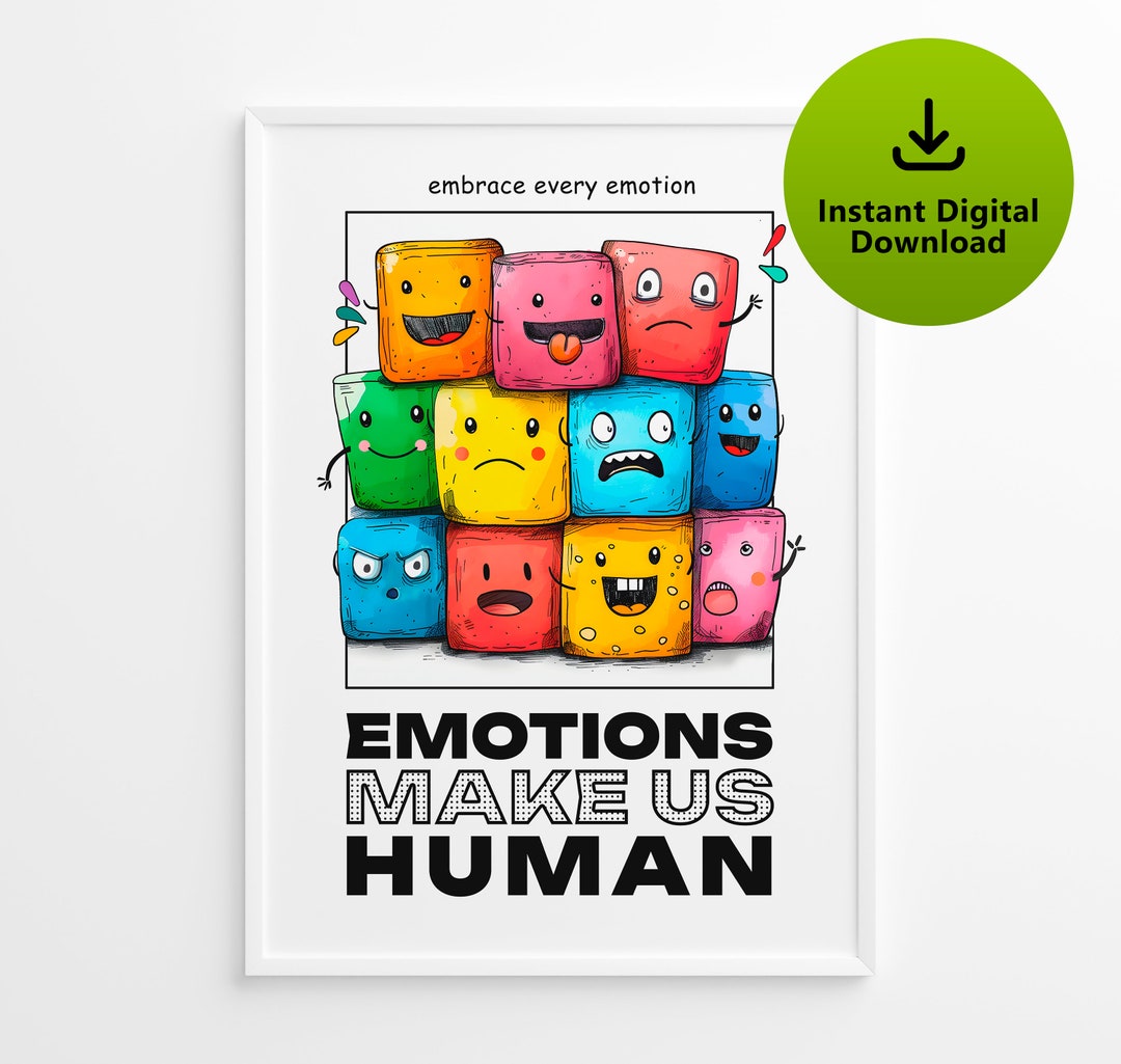 Poster Emotions Make Us Human, Wall Art, Home Decor, Illustration ...