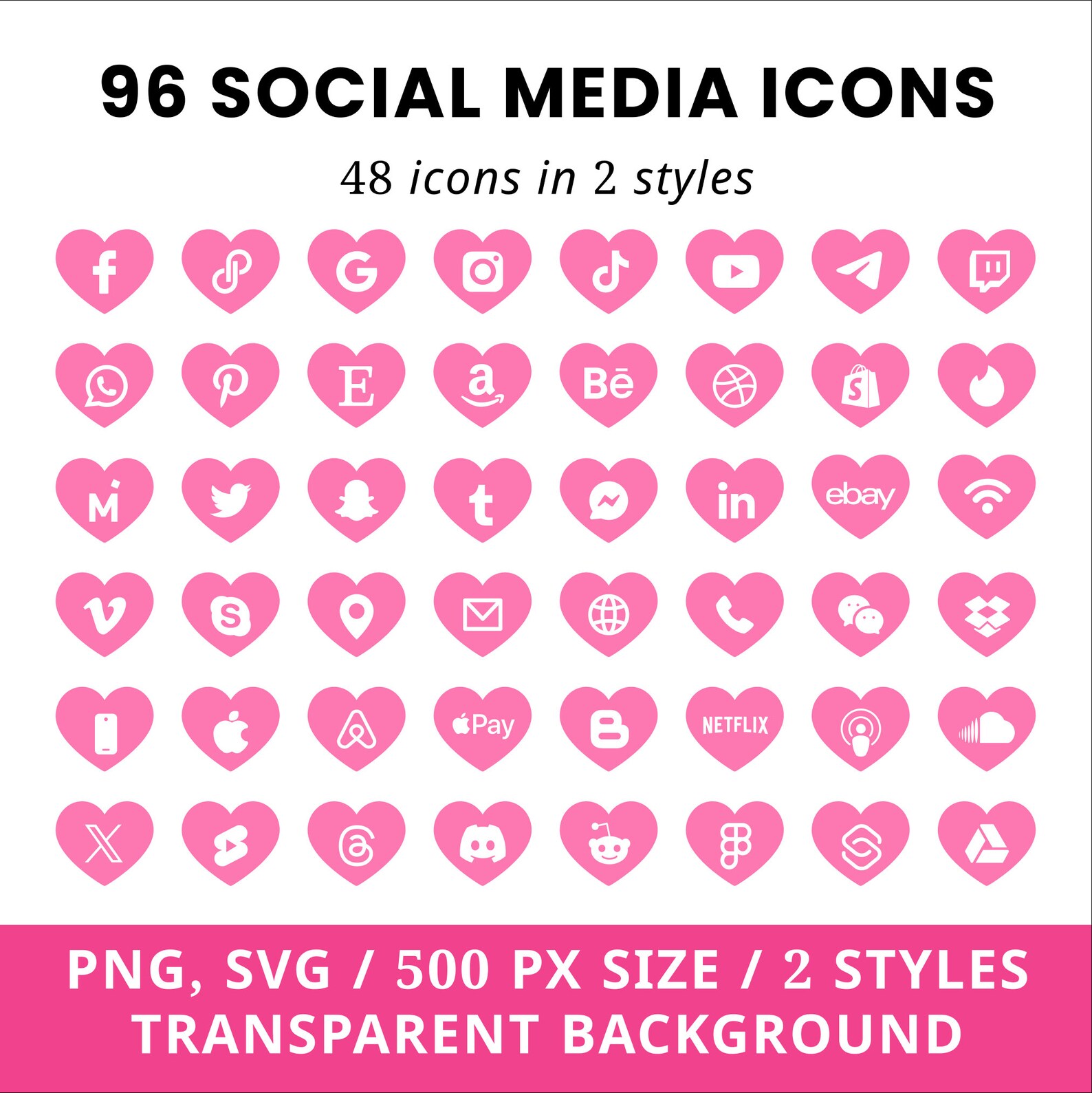 Pink Social Media Icons, Icon Packs SVG PNG, Threads, Email Signature ...