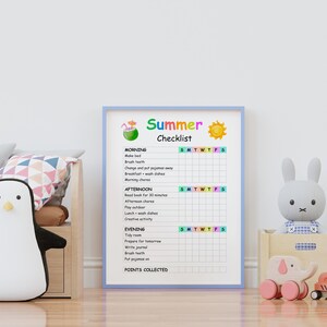 Summer Schedule Chore Chart for Kids, Screentime Checklist, Bucket List ...