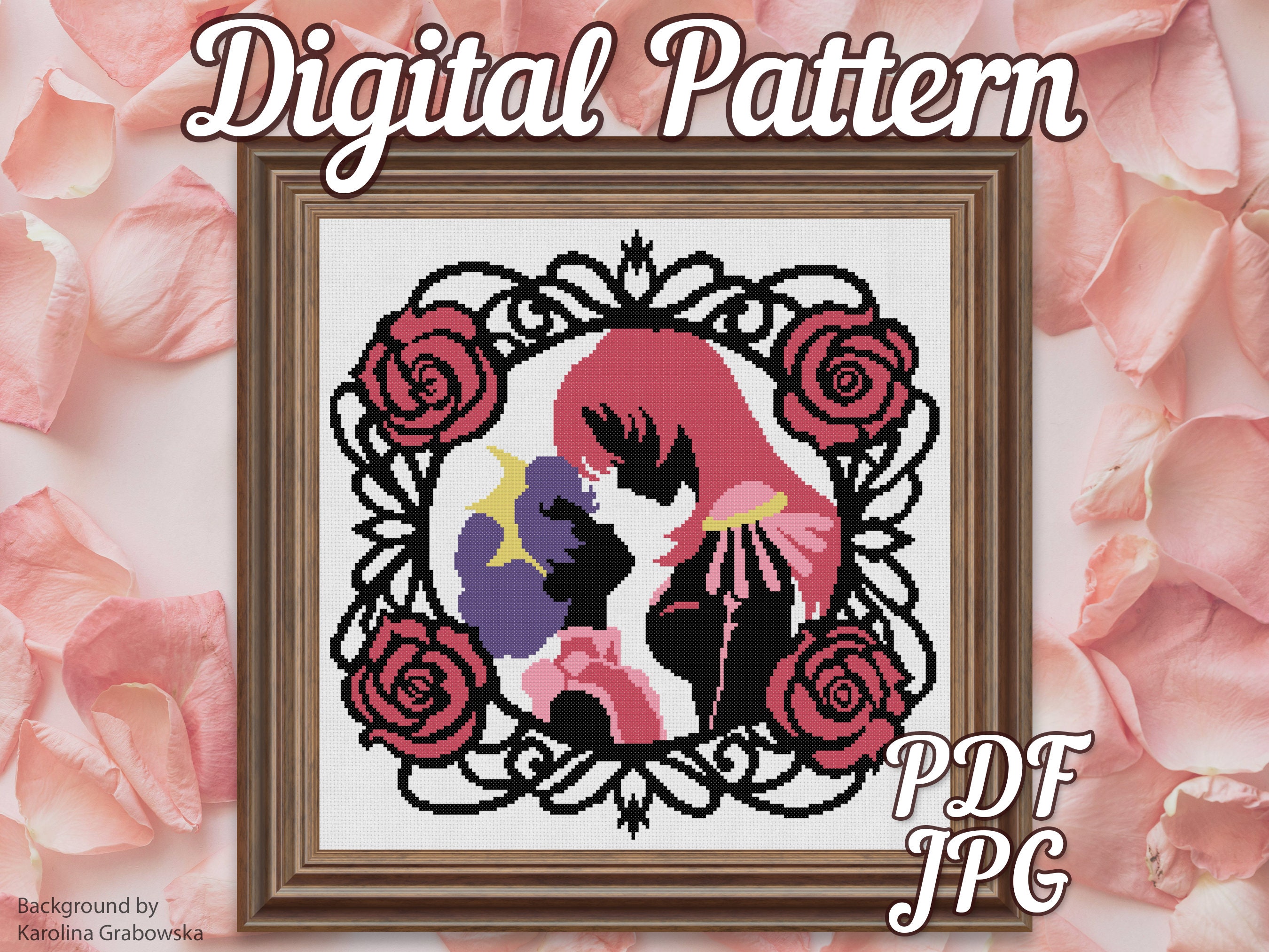 Utena and Anthy Silhouette Cross-stitch Pattern - Revolutionary Girl ...