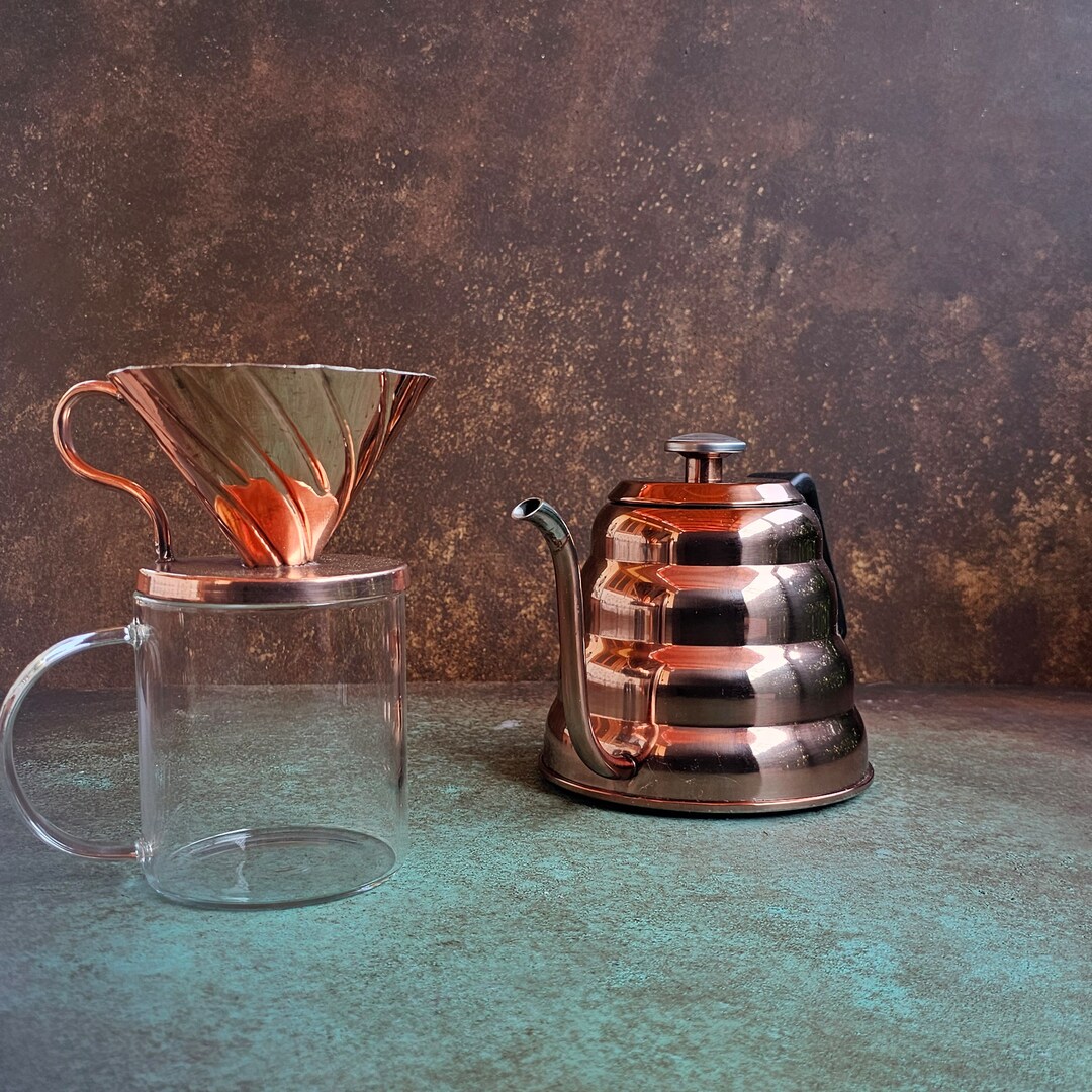 Copper Coffee Dripper, Copper Filter Coffee, Copper Pot, Coffee Scoop ...