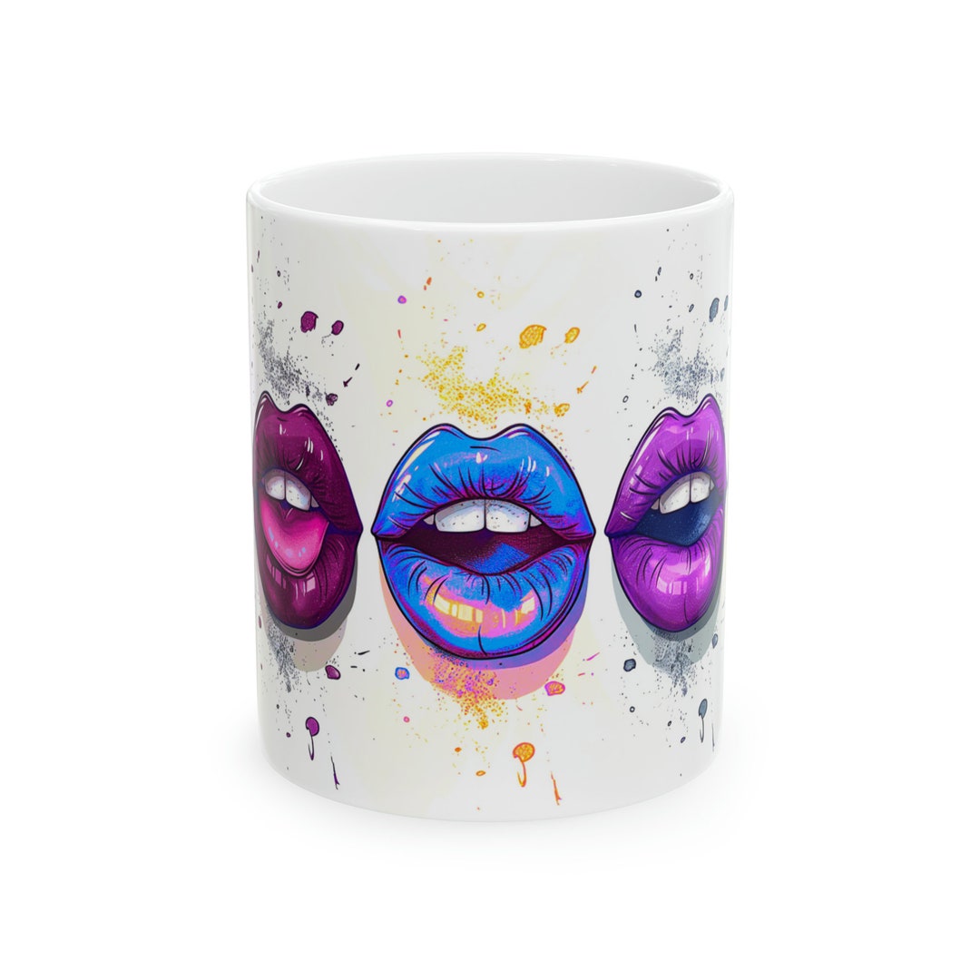 Lips Mug, Makeup Mug, Lips, Kisses Mug, Kiss, Coffee, Tea, Hot ...