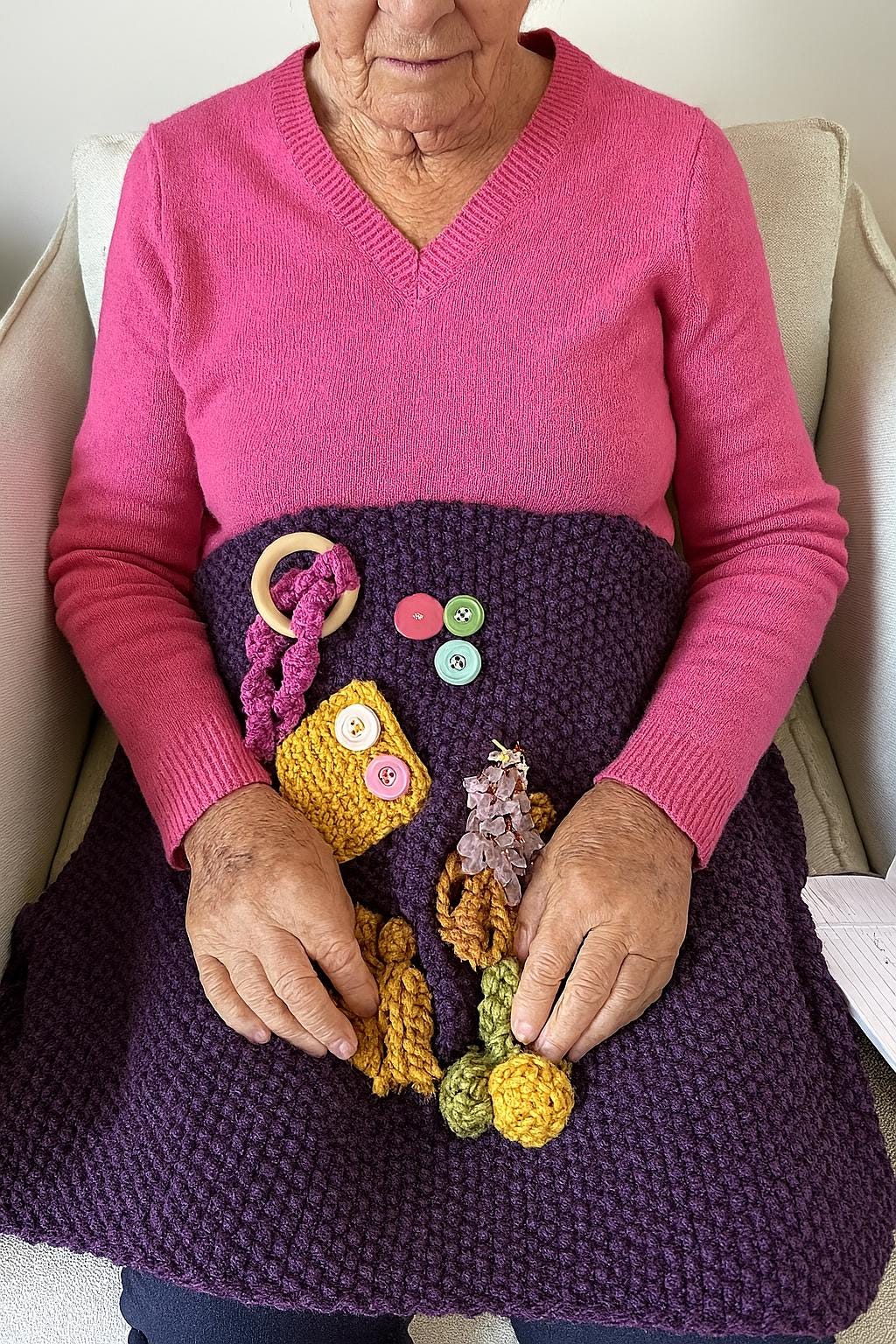 Knitted Fidget Blanket PATTERN: Sensory Activity Lap Blanket (PDF ...