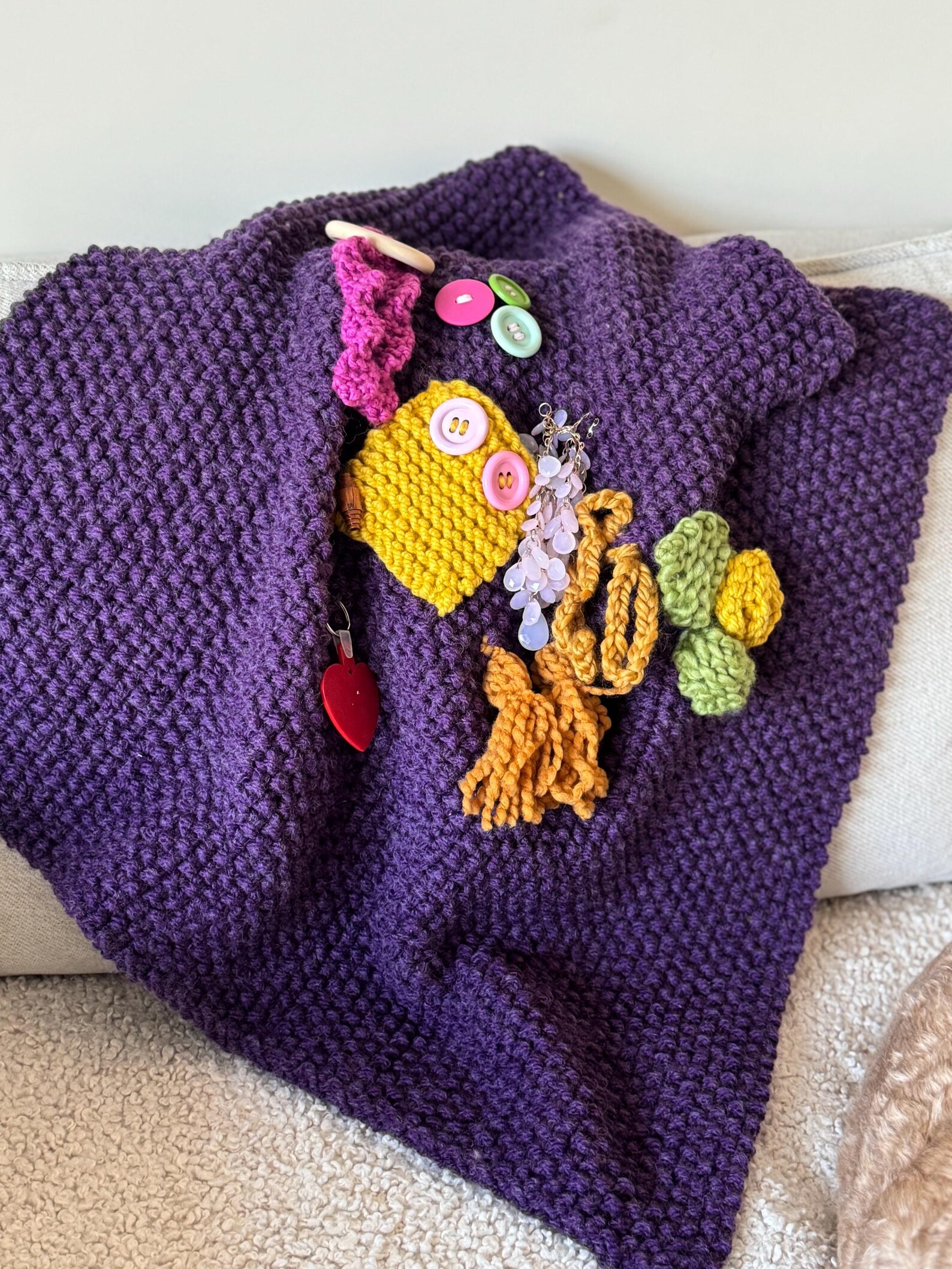 Knitted Fidget Blanket PATTERN: Sensory Activity Lap Blanket (PDF ...