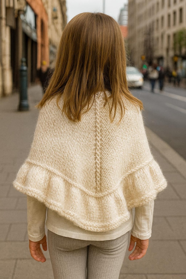 Top-down Girl’s Poncho Knitting Pattern | 5 Child Sizes (2–12 Y ...