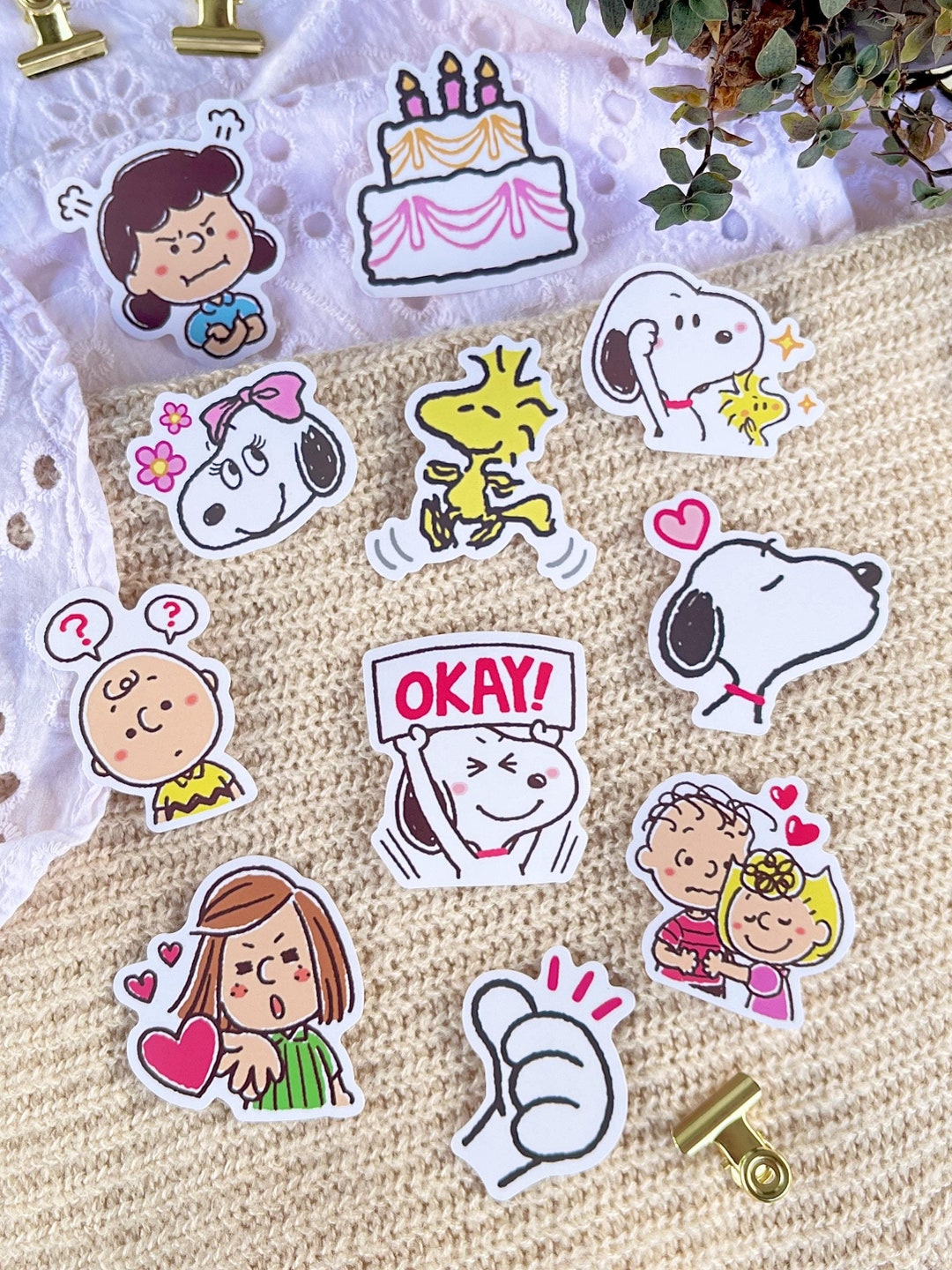10/25/50pcs Sticker Pack of Pastel Snoopy Cute Cartoon Puppy Peanuts ...