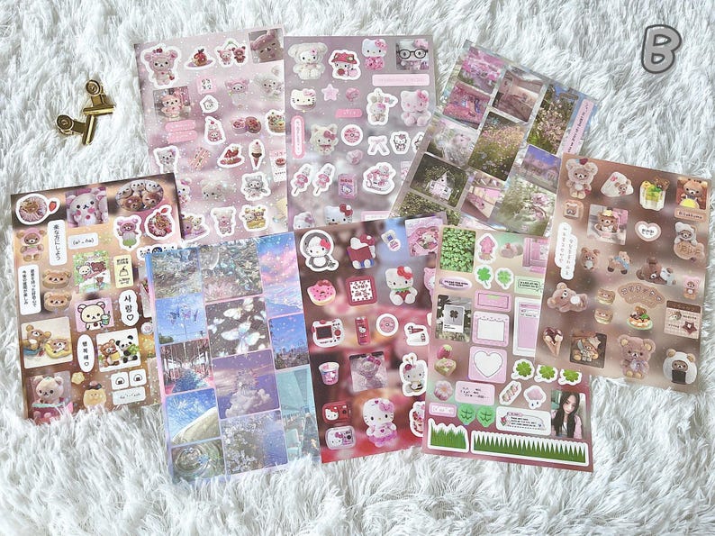 Sparkly Heisei Retro Japanese Y2K Juminocore Sticker Sheet | Toro ...