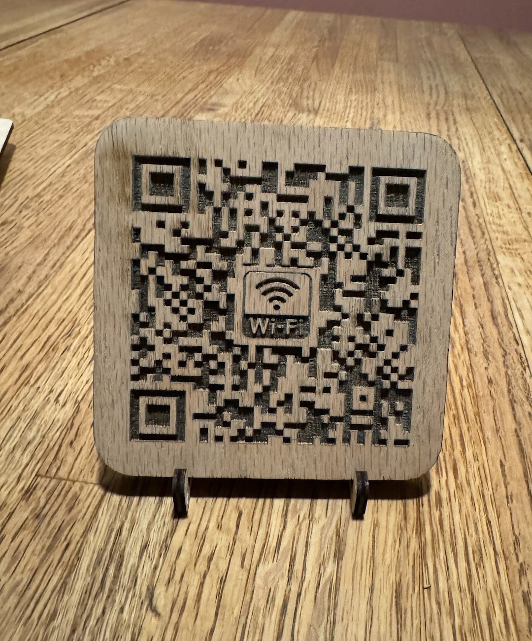 Wooden QR Stand on Oak - Etsy
