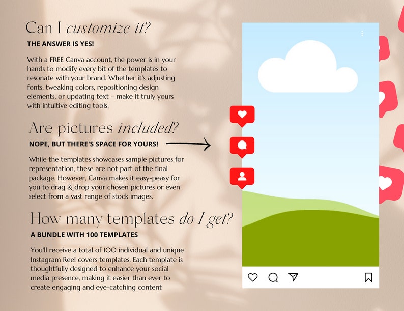 100 Instagram Reel Cover Templates for Canva Editable Aesthetic ...
