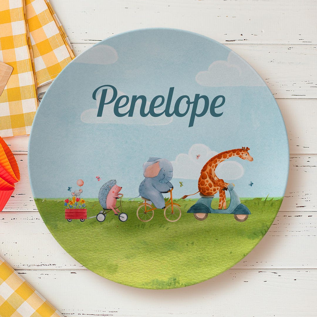 Personalized Animal Parade Plate: Custom Kids Dinnerware - Etsy