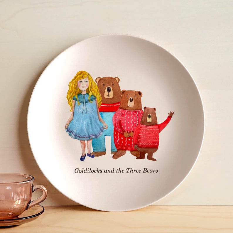 Goldilocks and Three Bears Kids Plate: Bpa-free Storytime Tableware - Etsy