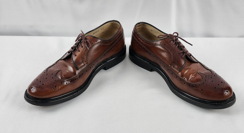 Vintage Men's Thom Mcan Brown Leather Wingtip Oxford Dress Shoes Size 8 ...
