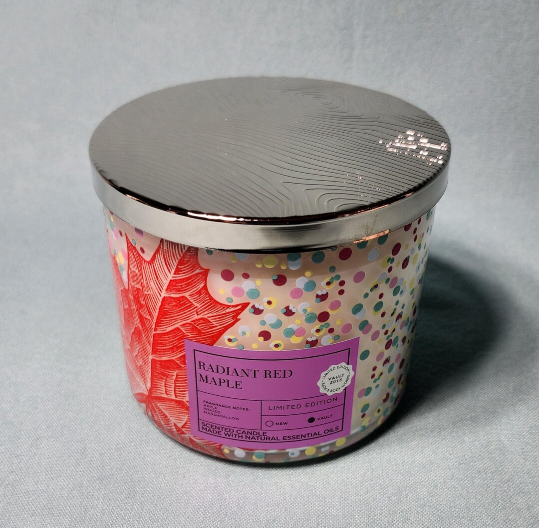 NEW Bath & Body Works Limited Edition Vault Radiant Red Maple 3 Wick 14 ...