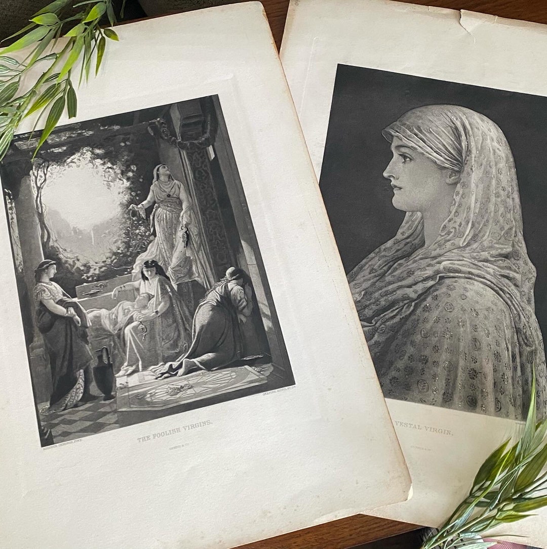 Antique 1880s Photogravure Print of the Foolish Virgins by Auguste ...
