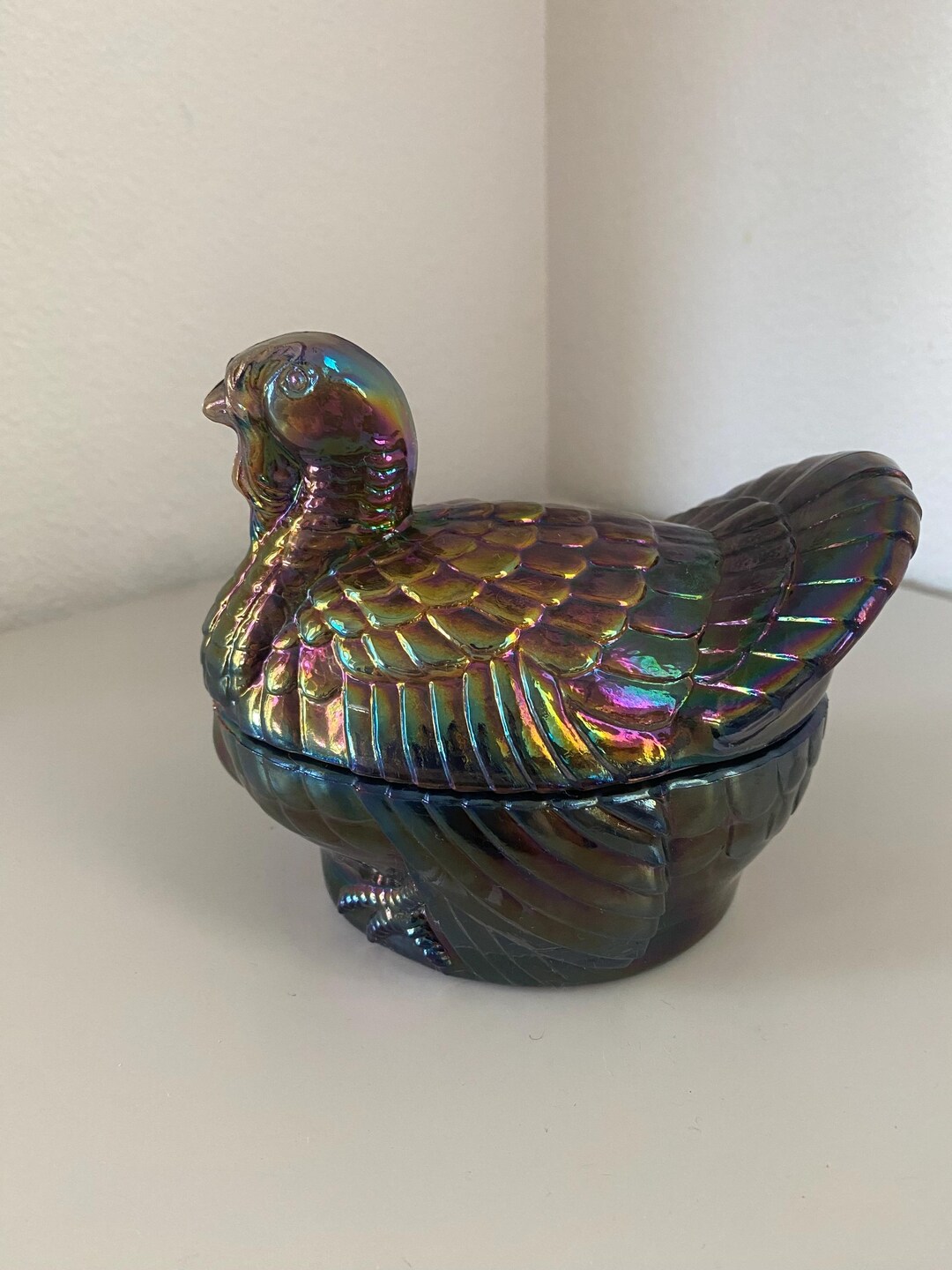 Vintage Imperial Carnival Glass Turkey - Etsy