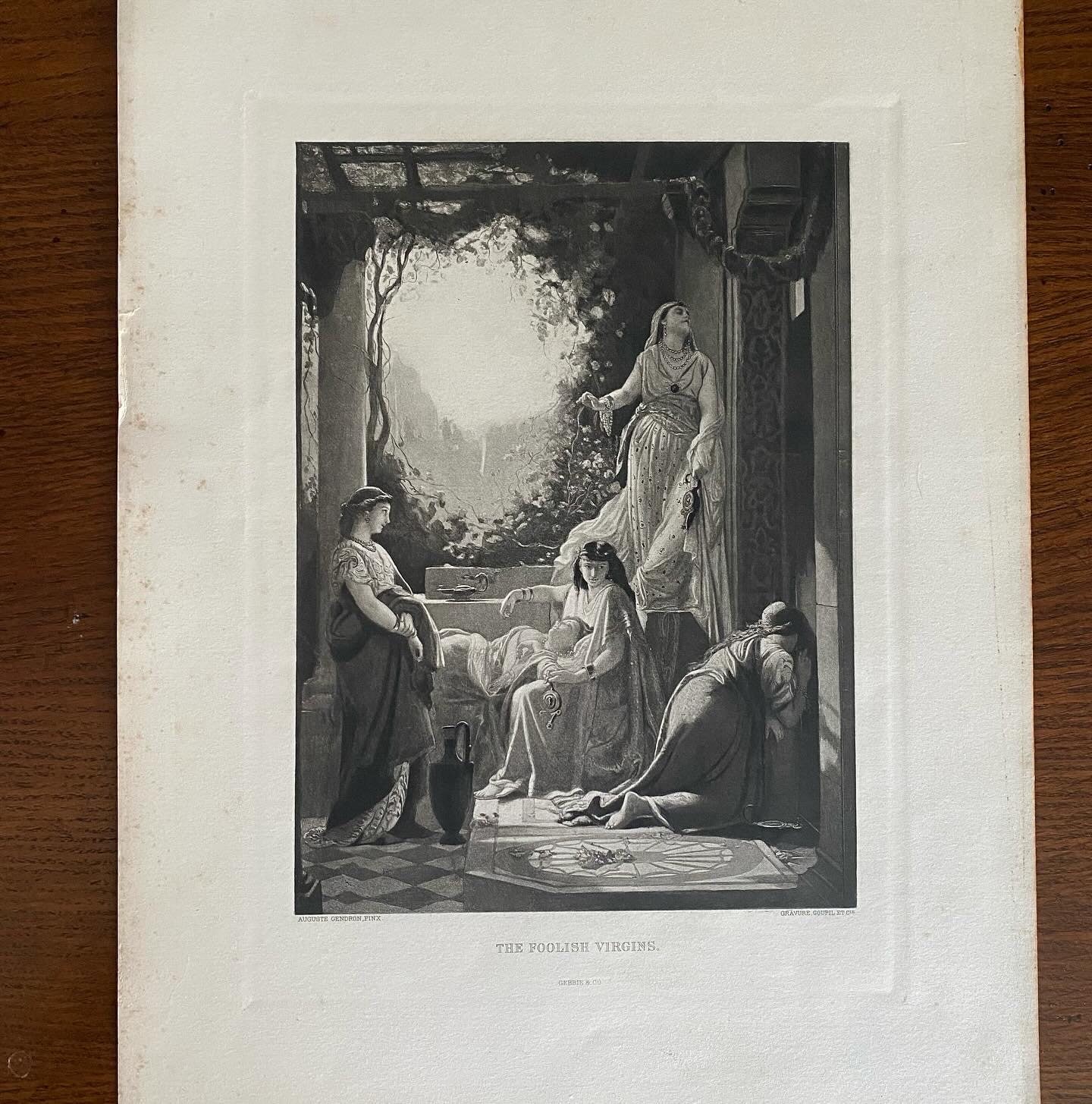 Antique 1880s Photogravure Print of the Foolish Virgins by Auguste ...