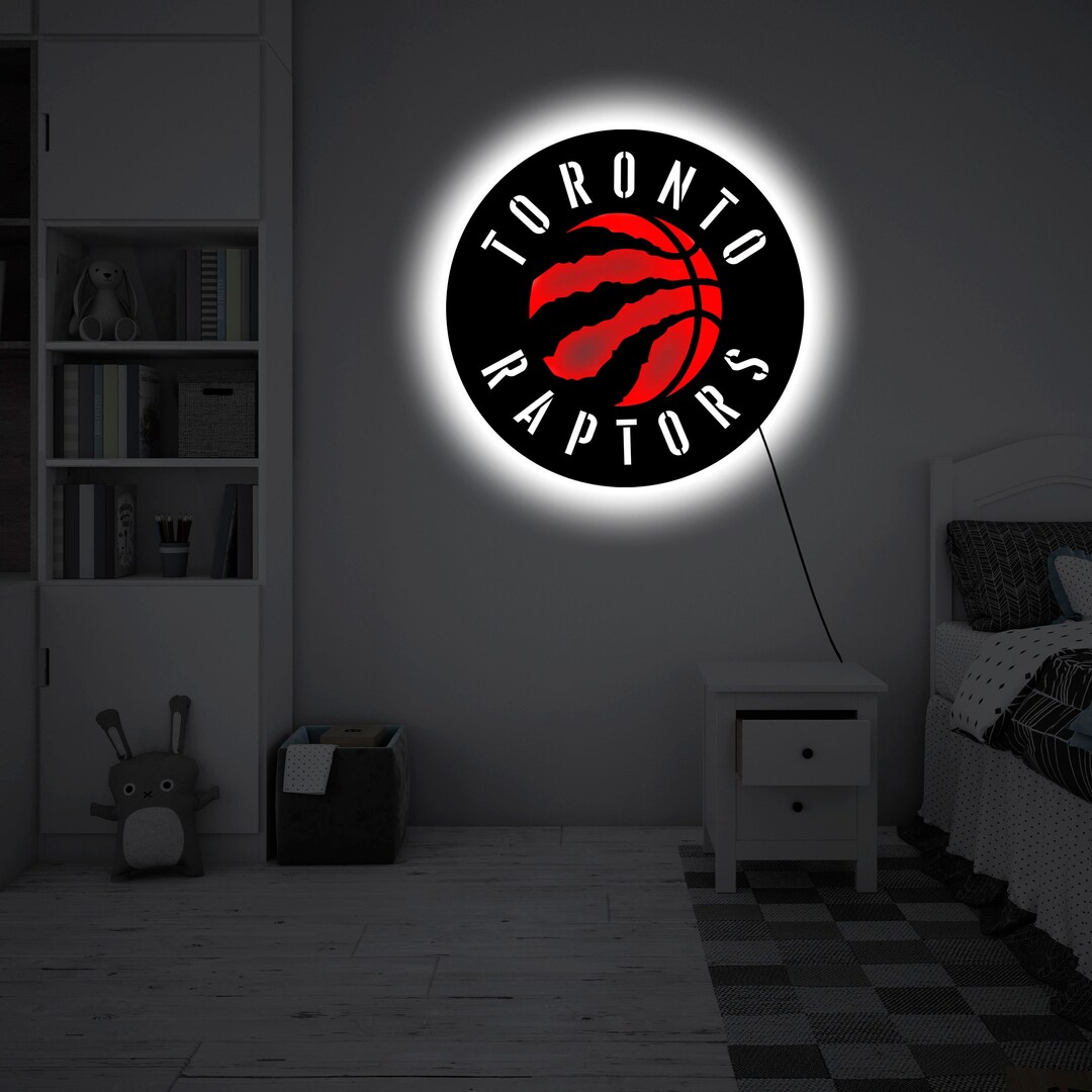 Toronto Raptors Inspired LED Wooden Wall Hanging Decor Raptors Led Wall ...