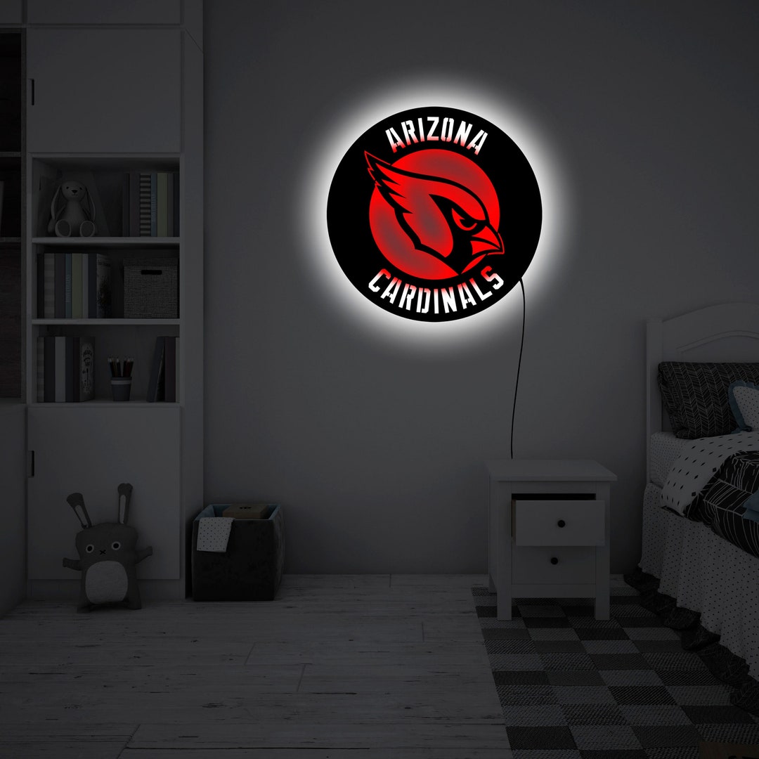 Arizona Cardinals Inspired LED Wooden Wall Hanging Decor Arizona ...