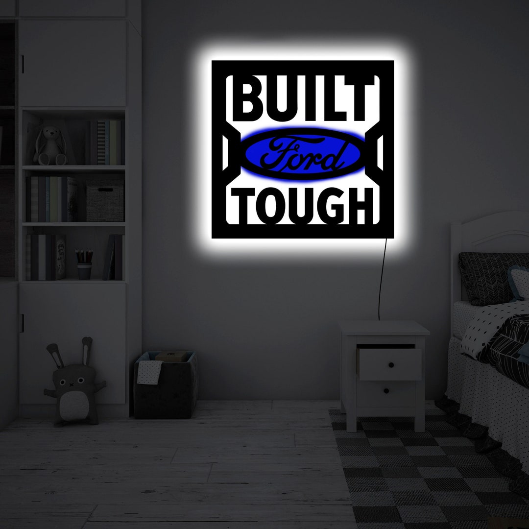 Ford Tough Inspired LED Wooden Wall Hanging Decor Ford Built Tough Led ...