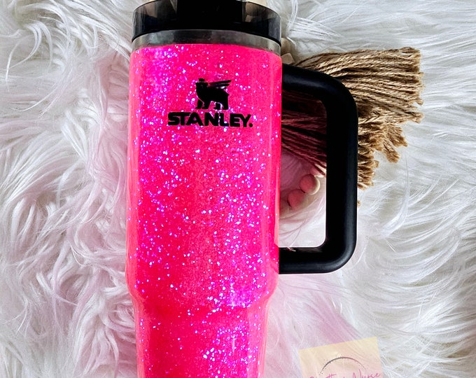 Glitter Stanley Cup Stanley Tumbler Hot Pink Black 30 Oz. - Etsy