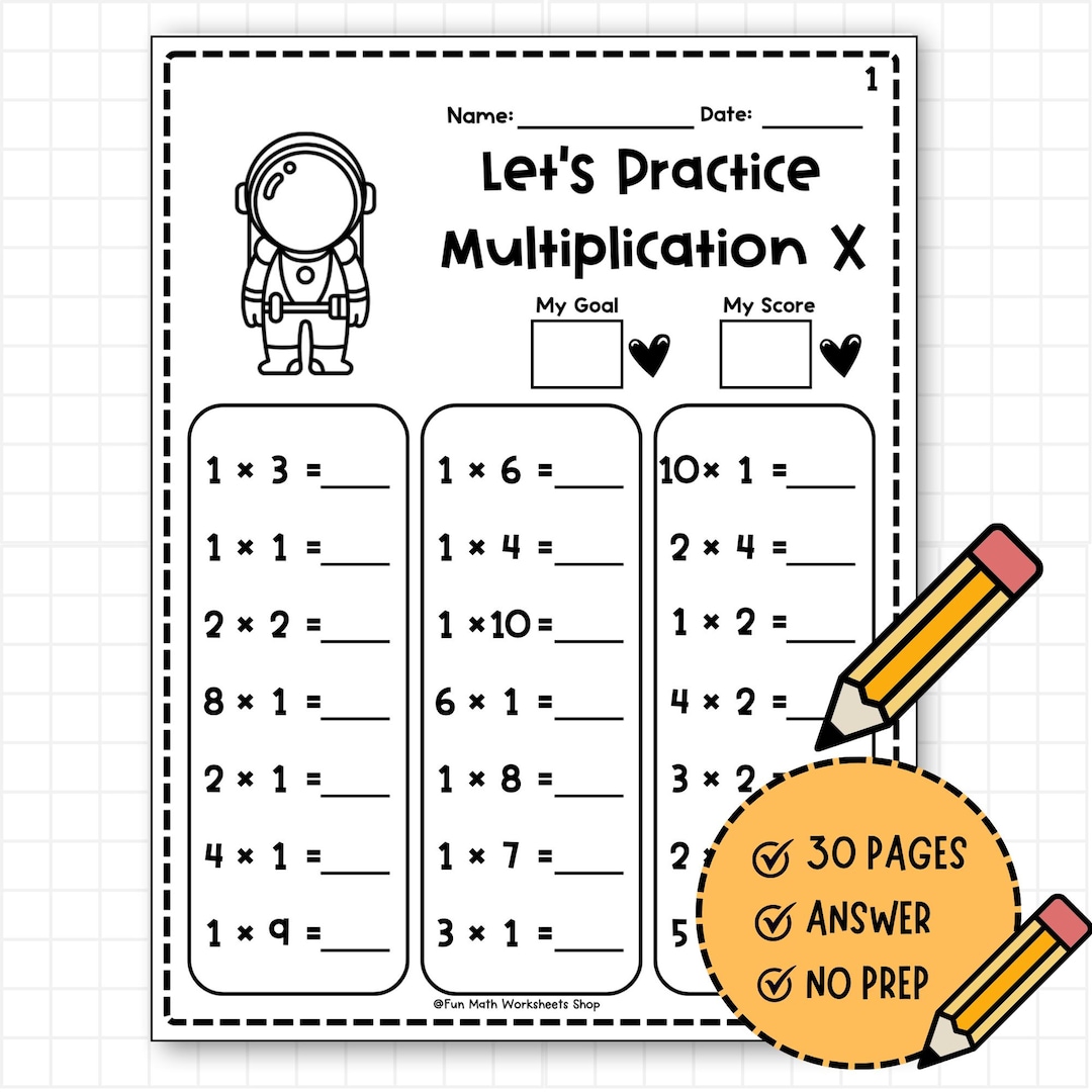 30 Printable Multiplication Worksheets Numbers 0– 10 Times Table in ...