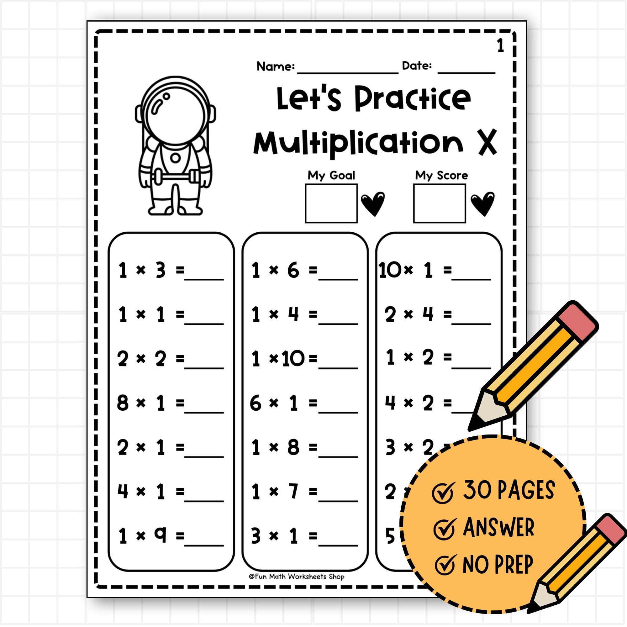 30 Printable Multiplication Worksheets Numbers 0– 10 Times Table in ...