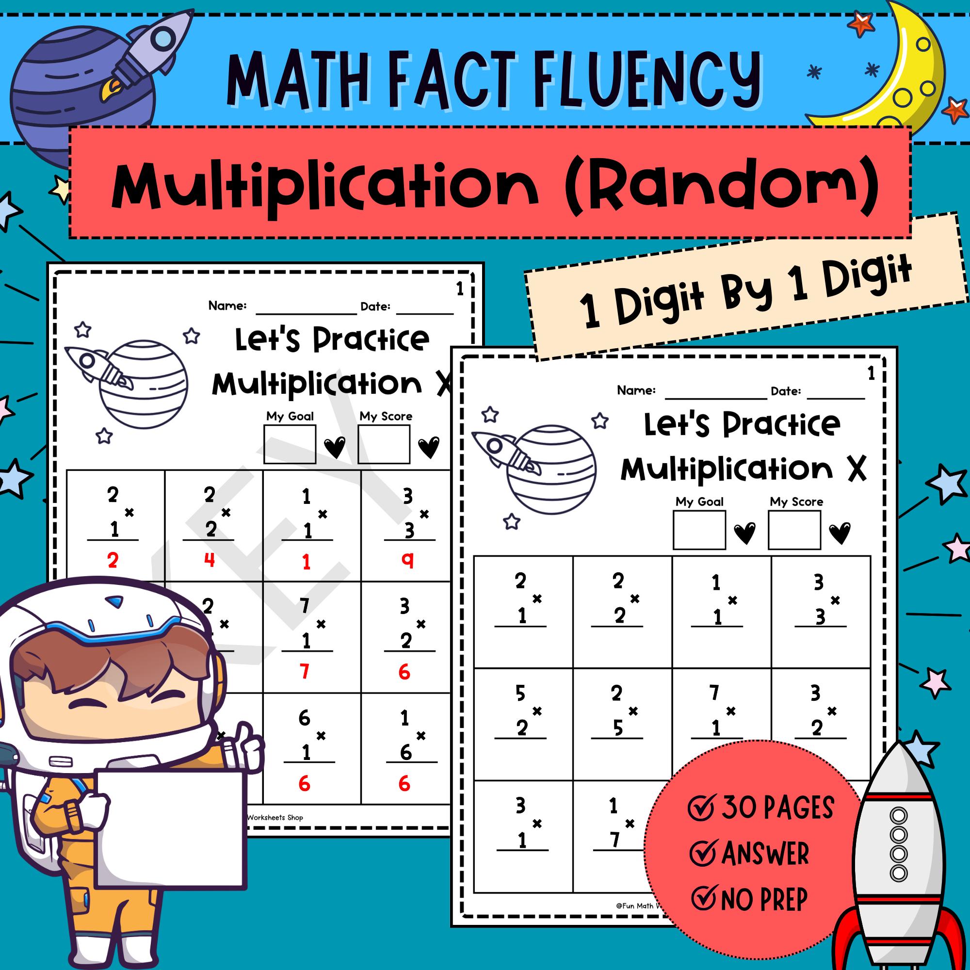 30 Printable Multiplication Worksheets, Single Digit Multiplication ...