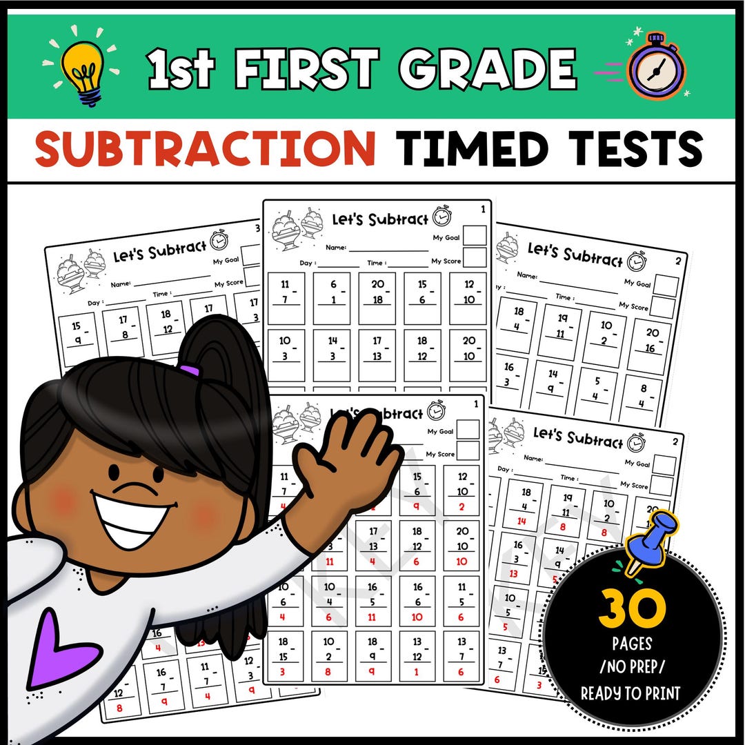 30 Math Worksheets-printable Subtraction Worksheets -math Activities ...