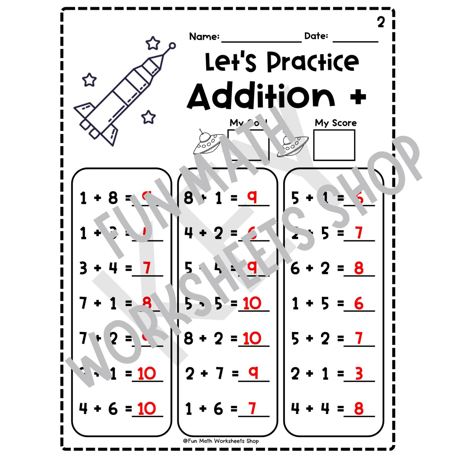 30 Math Worksheets-printable Addition and Subtraction to 20 Maths ...