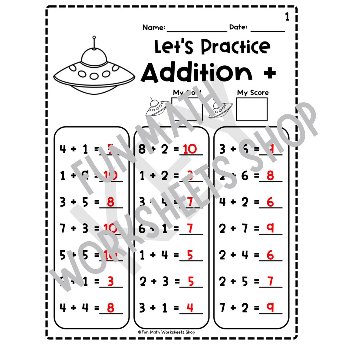 30 Math Worksheets-printable Addition and Subtraction to 20 Maths ...