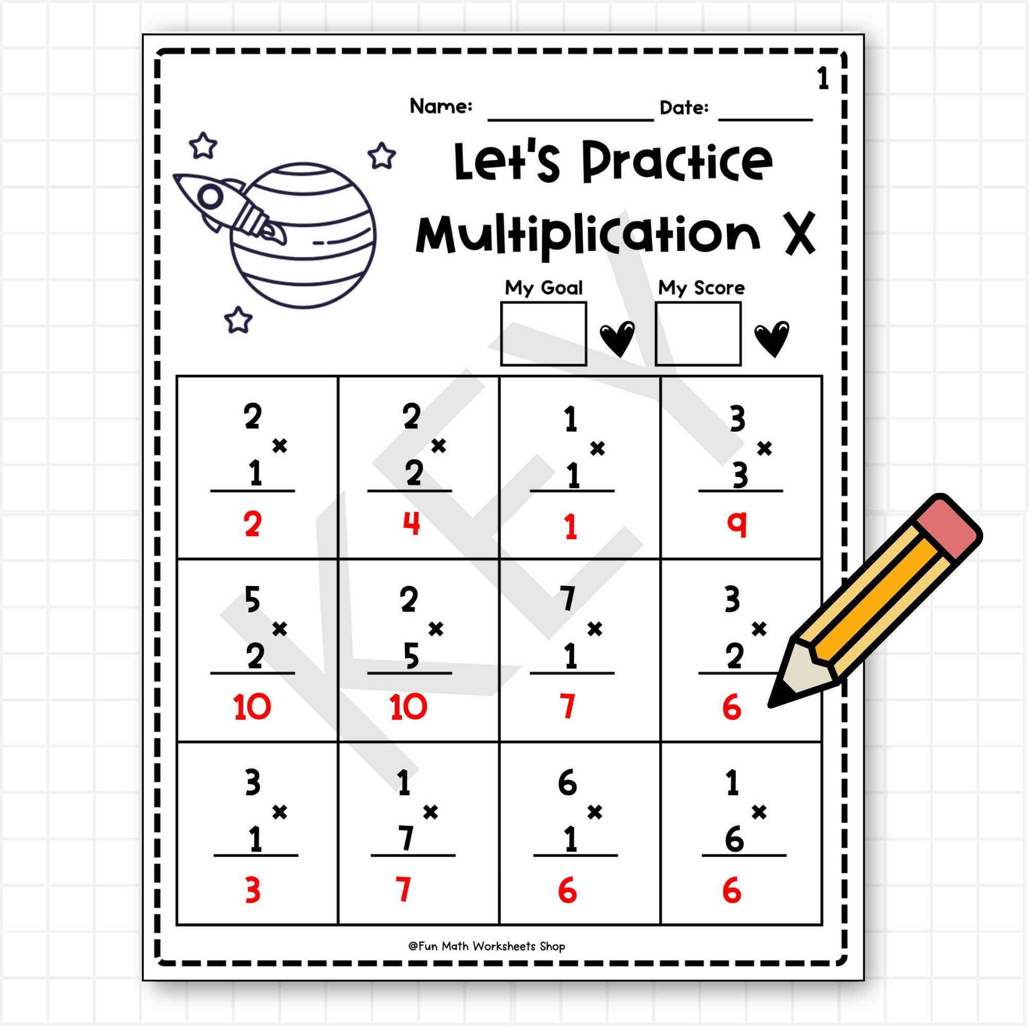 30 Printable Multiplication Worksheets, Single Digit Multiplication ...